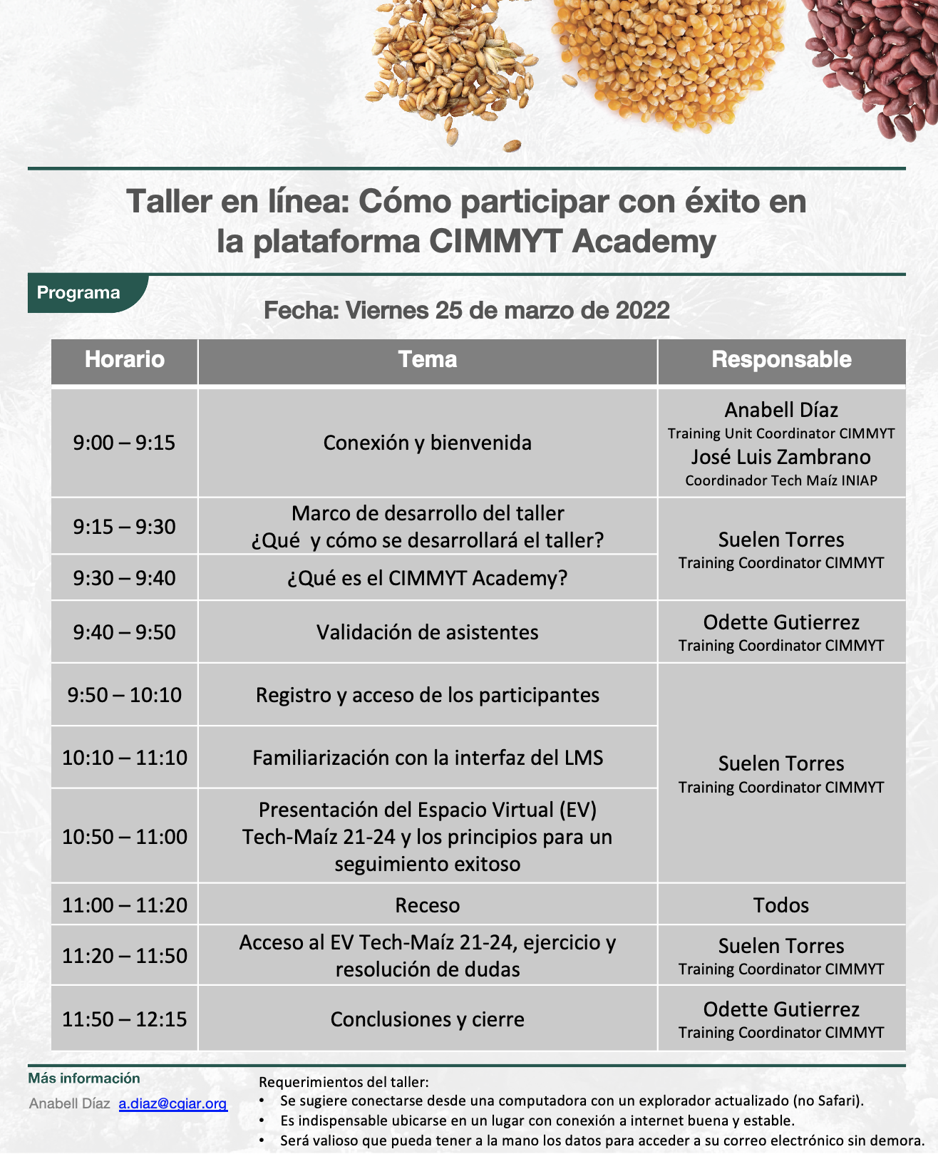 CIMMYT Academy se expande en Iberoamérica – Red Latinoamericana de Maiceros